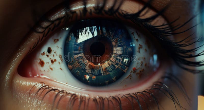 AI Generated Illustration of a Close-up of a Single Human Eye with ...