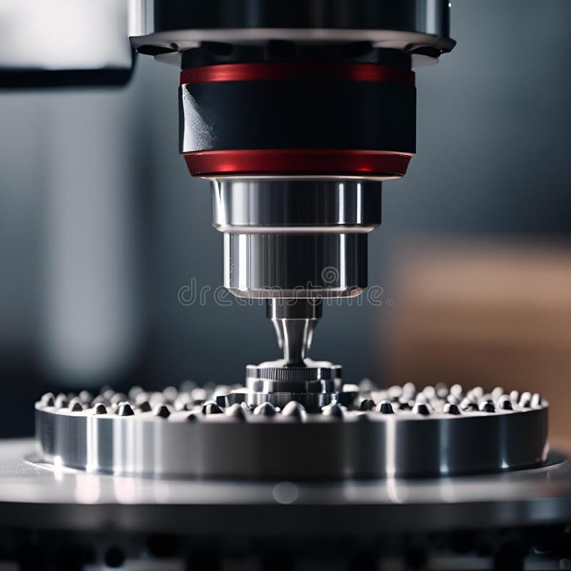 AI Generated Illustration of a Close-up View of a CNC Machine Tool ...