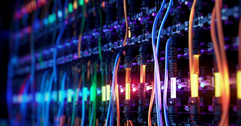 AI Generated Illustration of a Close-up View of a Server Rack ...