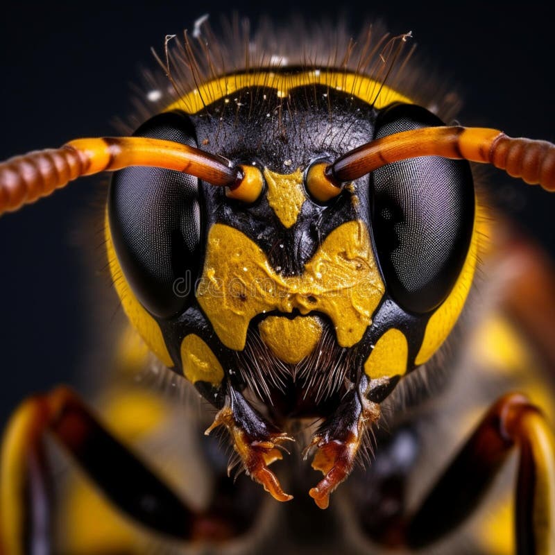 AI Generated Illustration of a Close-up of a Wasp Stock Illustration ...