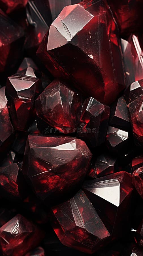 AI-generated Illustration of a Cluster of Dark Red Ruby Crystals Stock ...
