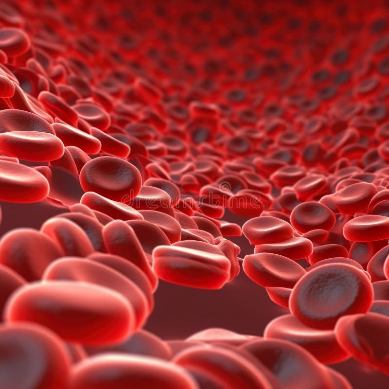 AI Generated Illustration of a Cluster of Red Blood Cells Stock ...