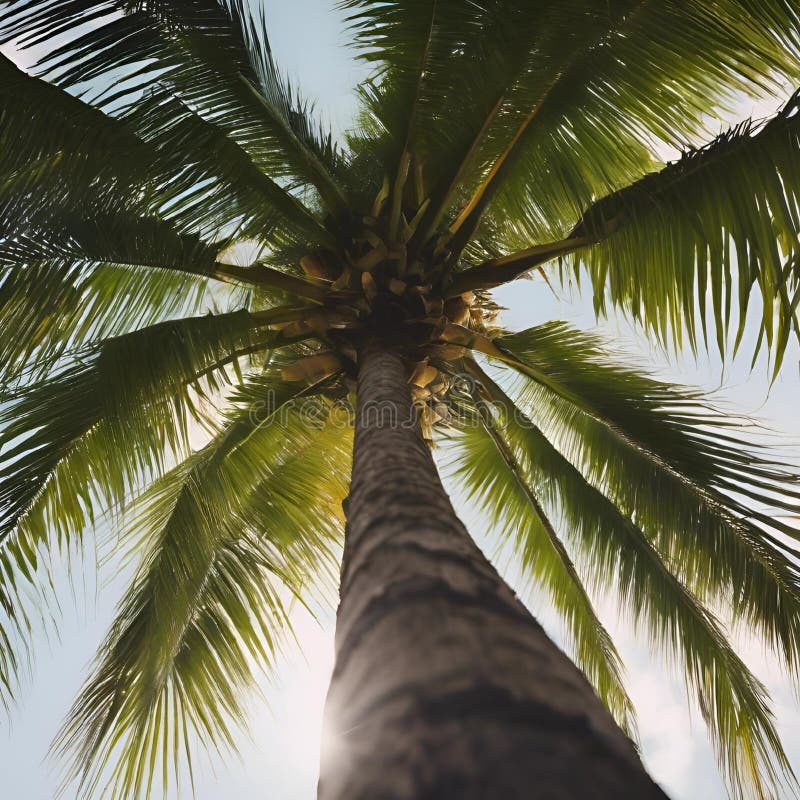 AI Generated Illustration of a Coconut Tree Stock Illustration ...