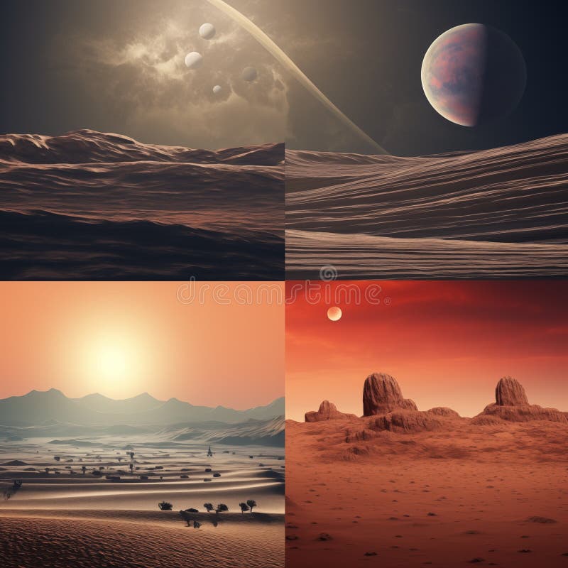AI Generated Illustration of a Collage of Celestial Bodies in the E ...