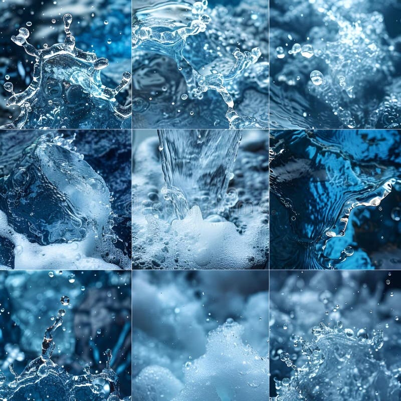 AI Generated Illustration of a Collage of Different Waters Stock ...
