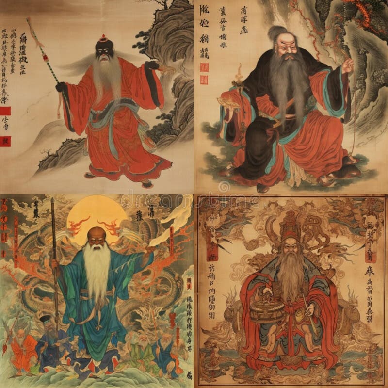 AI Generated Illustration of a Collage of Traditional Chinese Paintings ...