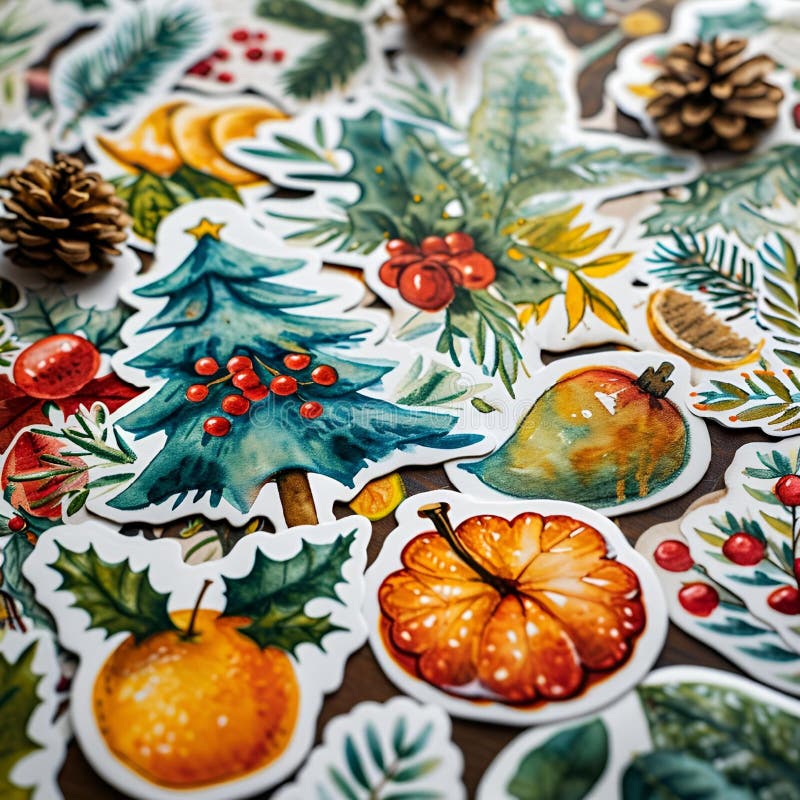 AI Generated Illustration of a Collection of Multicolored Autumn-themed ...