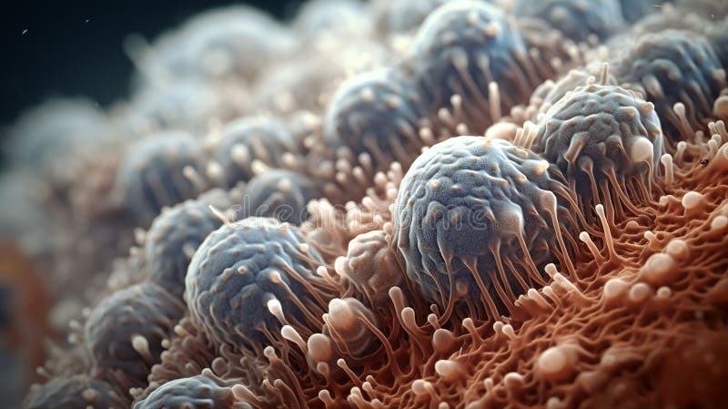 AI Generated Illustration of a Colony of Bacteria, Featuring the Small ...