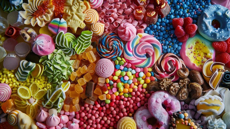 AI Generated Illustration of a Colorful Assortment of Various Candies ...