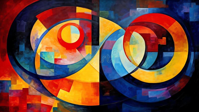 Abstract Circles with Picasso Style Stock Illustration - Illustration ...