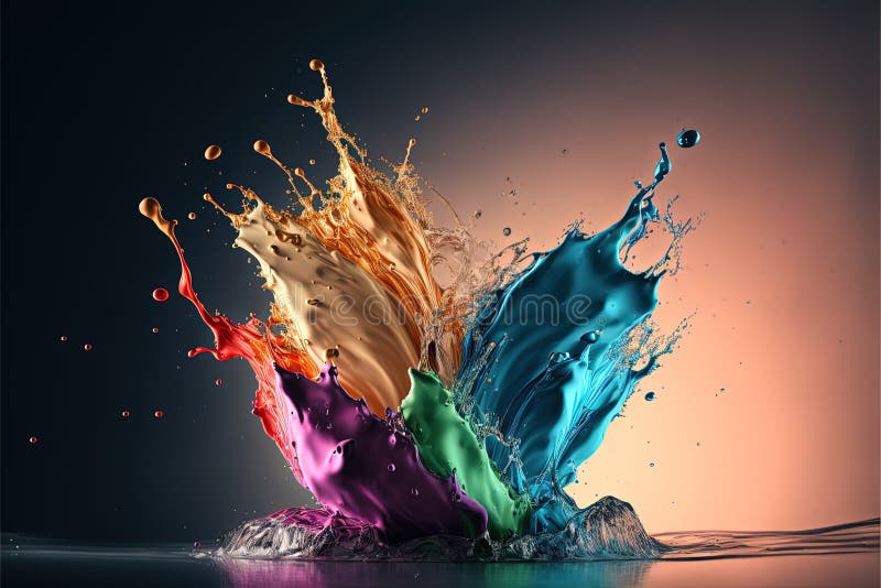 Colourful Water Splash Wallpaper