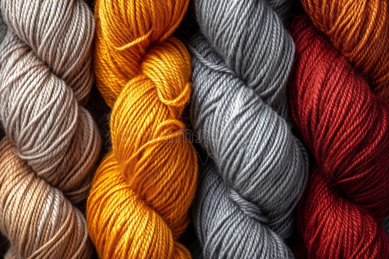 AI Generated Illustration of Colorful Yarns on a Stack Stock Photo ...