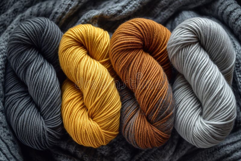 AI Generated Illustration of Colorful Yarns on a Stack Stock Image ...
