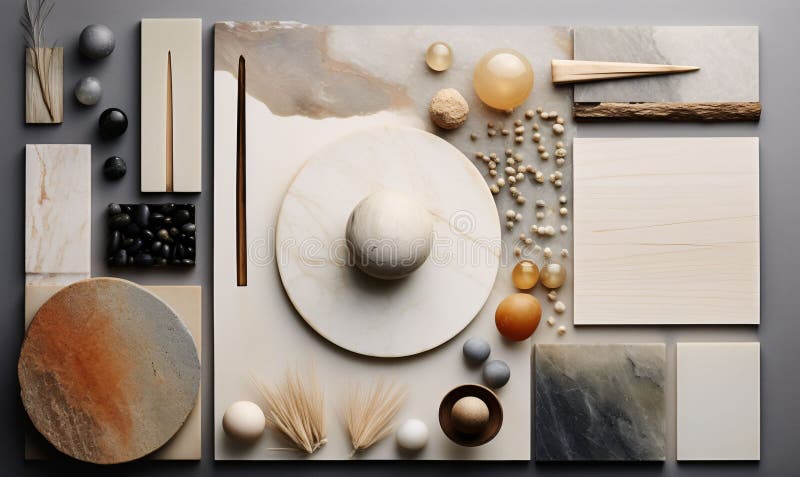 AI Generated Illustration of a Composition of Stones Stock Illustration ...