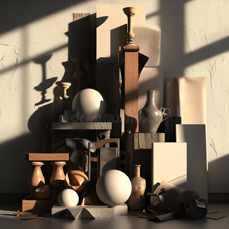 AI-generated Illustration of a Composition of Various Decorative Vases ...