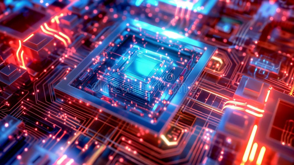 AI Generated Illustration of a Computer Core Technology Stock Photo ...