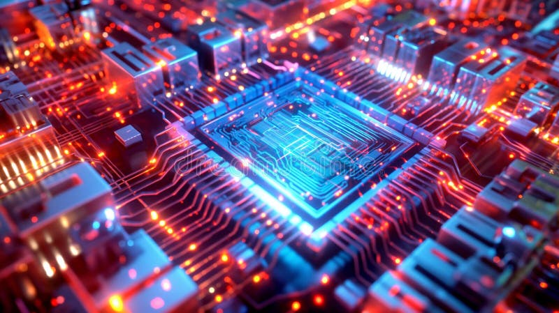 AI Generated Illustration of a Computer Core Technology Stock Photo ...