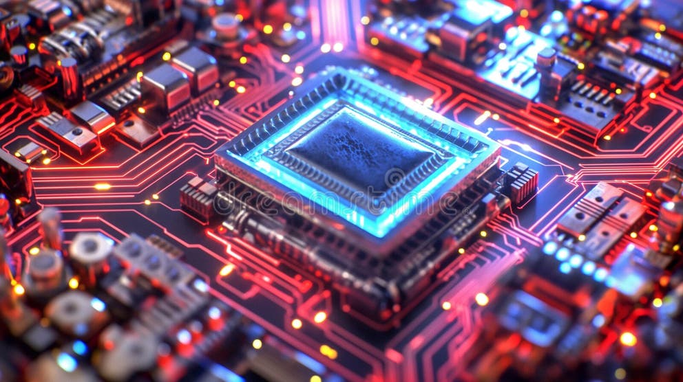 AI Generated Illustration of a Computer Core Technology Stock Photo ...