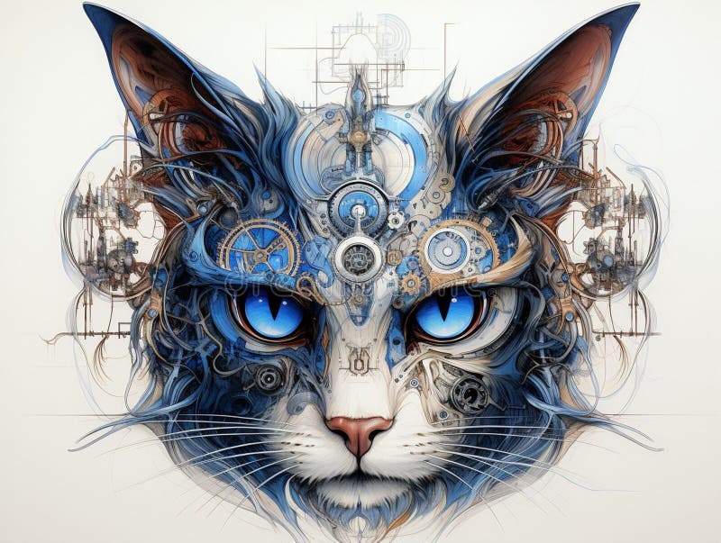 AI Generated Illustration of a Computer-generated Illustration of a Cat ...
