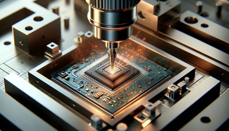 AI Generated Illustration of a Computer Motherboard with Various ...