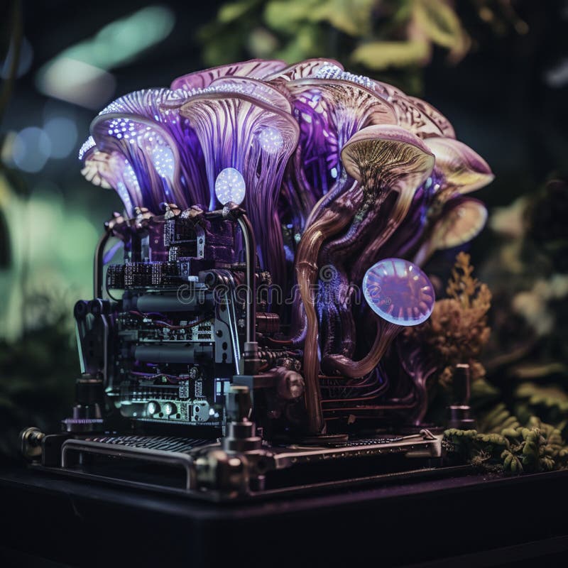 AI Generated Illustration of a Computer Powered by a Cluster of ...