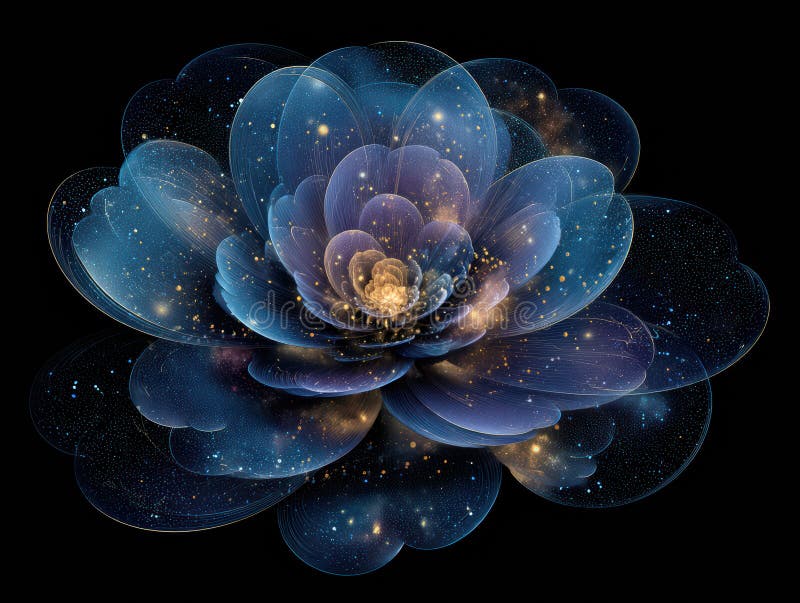 Segmented Flower Concept with Glowing and Layered Petals Stock ...