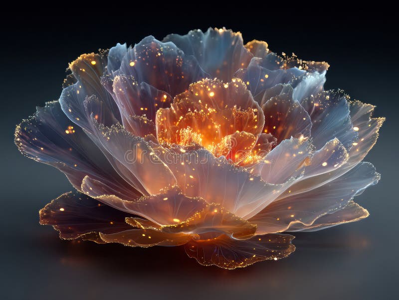 Segmented Flower Concept with Glowing and Layered Petals Stock ...