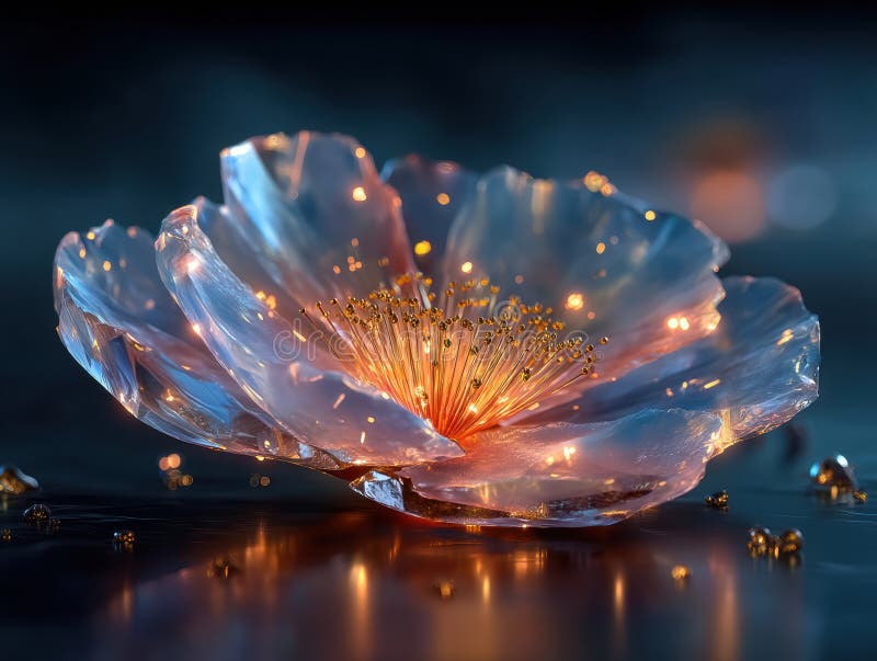 Segmented Flower Concept with Glowing and Layered Petals Stock ...