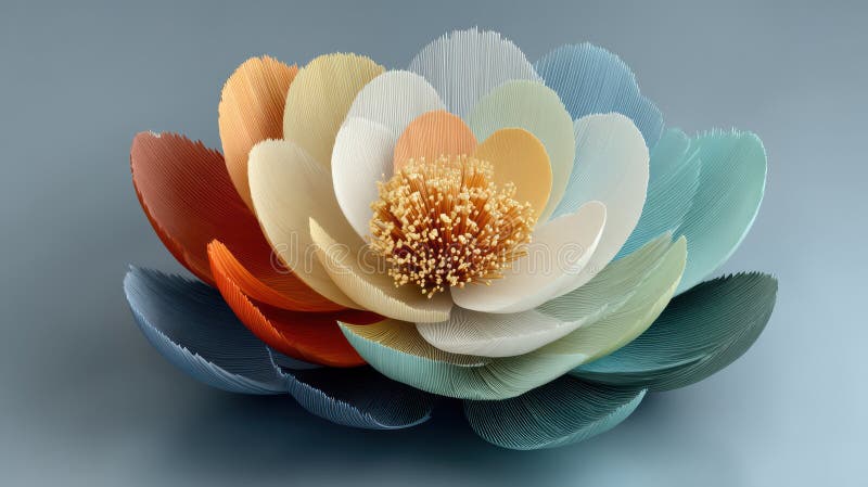 Segmented Flower Concept with Glowing and Layered Petals Stock ...