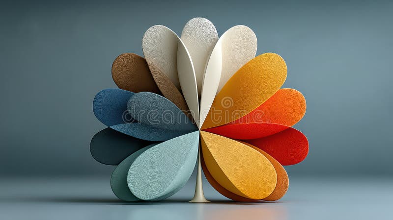 Segmented Flower Concept with Glowing and Layered Petals Stock ...