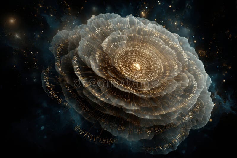 Segmented Flower Concept with Glowing and Layered Petals Stock ...