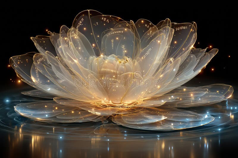 Segmented Flower Concept with Glowing and Layered Petals Stock ...