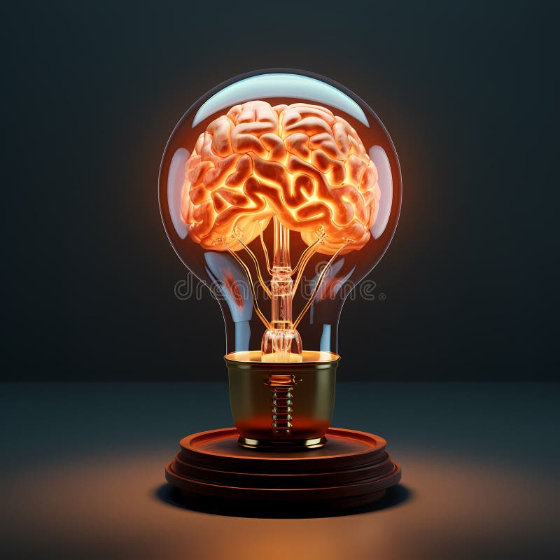 AI Generated Illustration of a Conceptual Image of a Lightbulb with a ...