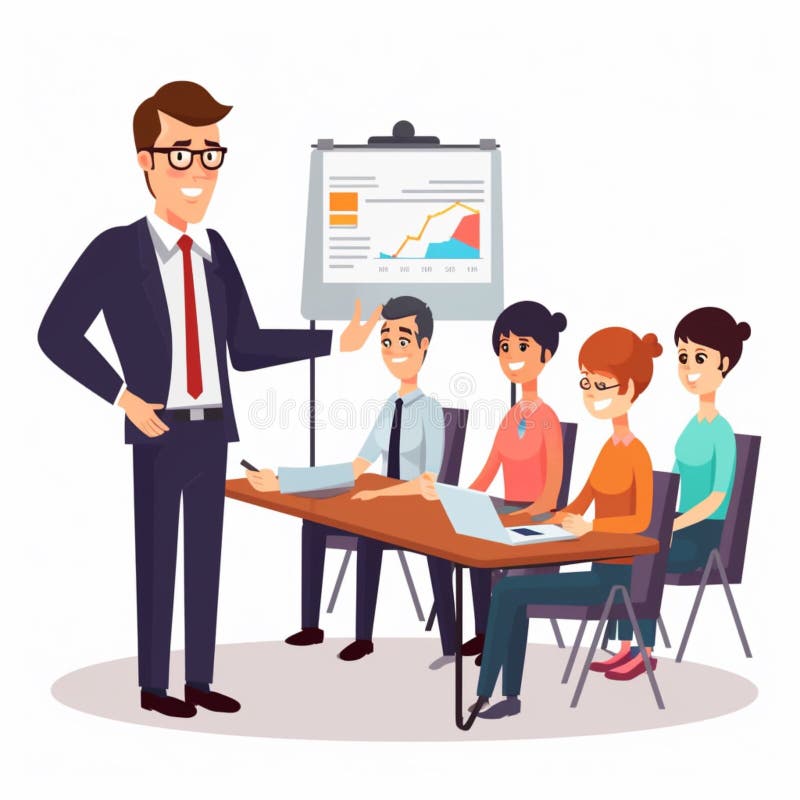 AI Generated Illustration of a Confident Business Leader Addressing a ...