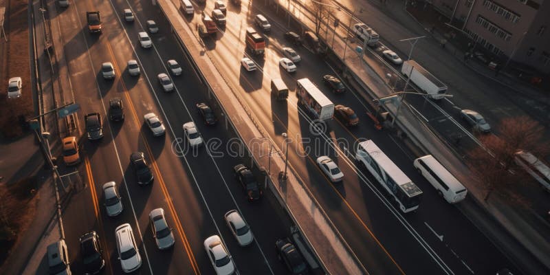 AI Generated Illustration of a Congested Highway with Vehicles ...