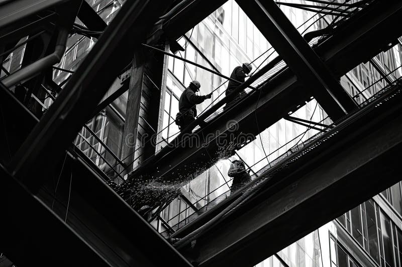 AI-generated Illustration of a Construction Site with a Group of People ...