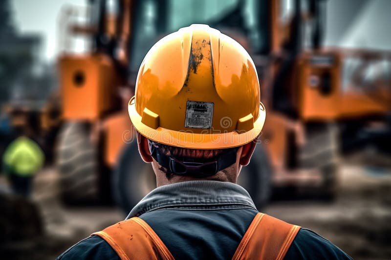AI Generated Illustration of a Construction Worker Standing in Front of ...