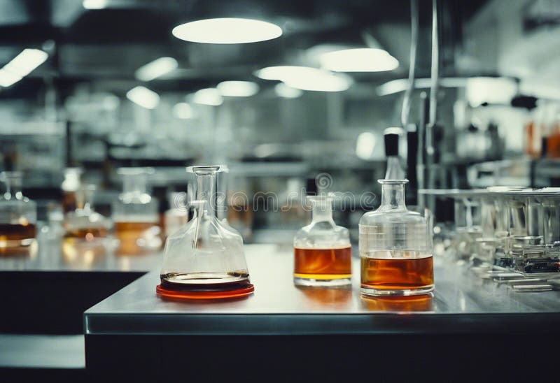 AI Generated Illustration of Containers with Different Chemicals in a ...