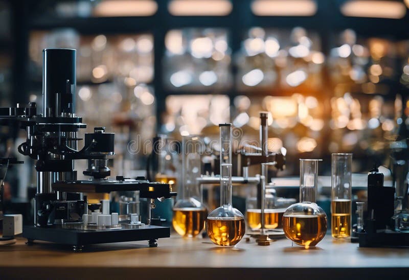 AI Generated Illustration of Containers with Different Chemicals in a ...