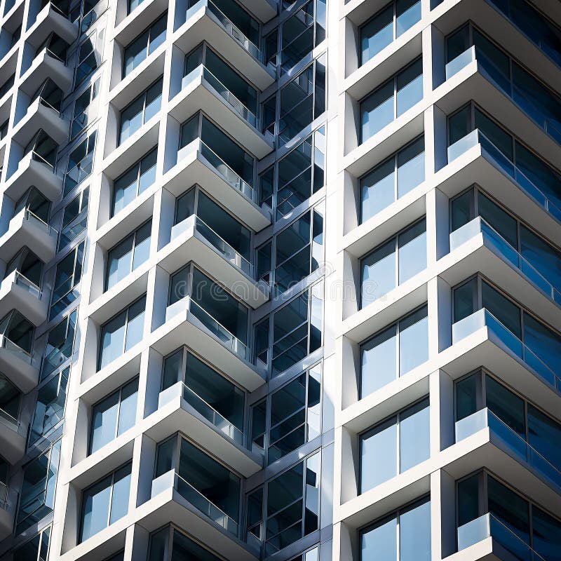 AI Generated Illustration of a Contemporary High-rise Building with ...