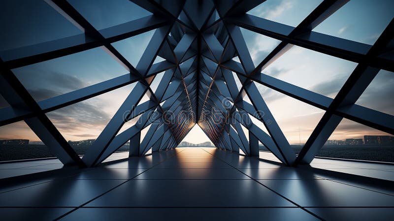 AI Generated Illustration of a Contemporary Triangle-shaped Bridge ...