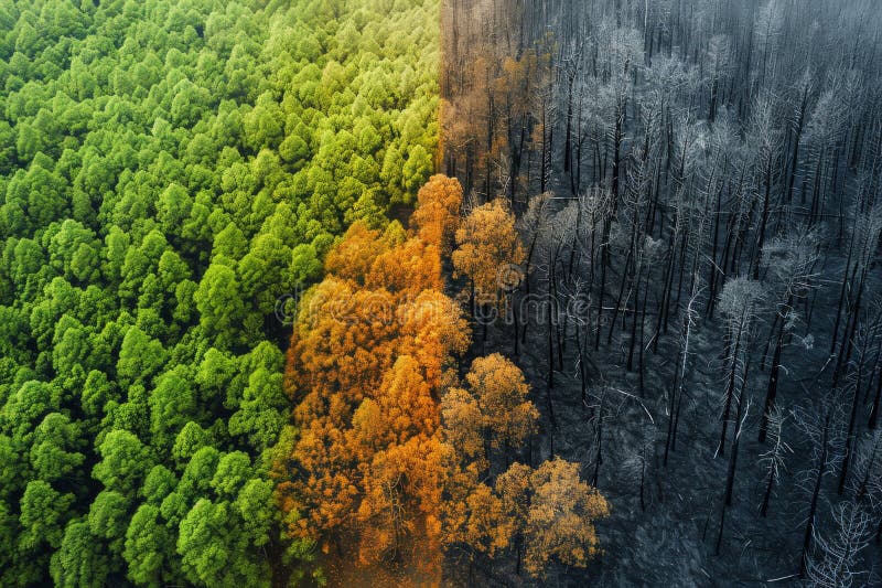 AI-generated Illustration of a Contrasting Split Image of a Healthy ...