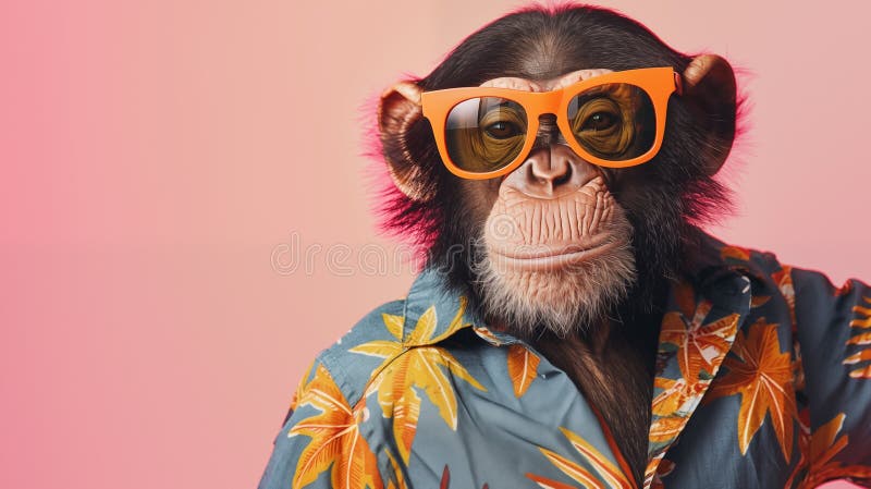 AI Generated Illustration of a Cool Monkey in Sunglasses Stock Illustration - Illustration of ...