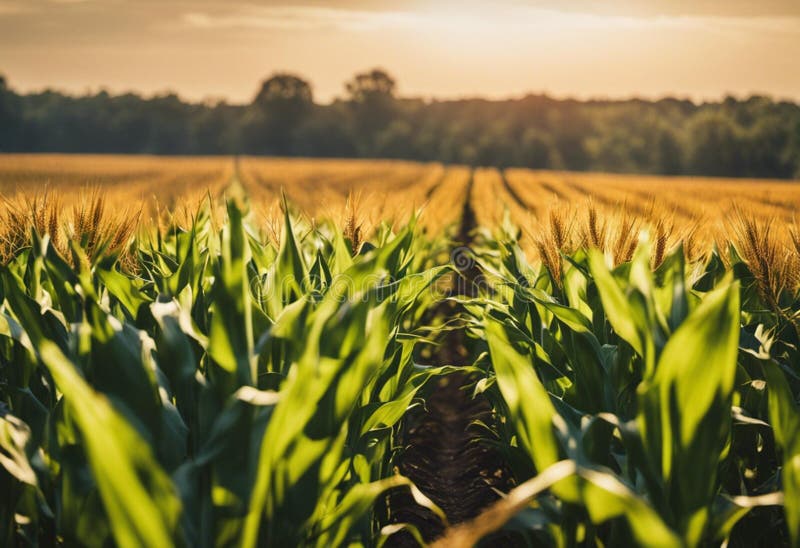 AI Generated Illustration of a Corn Field in the Countryside Stock ...