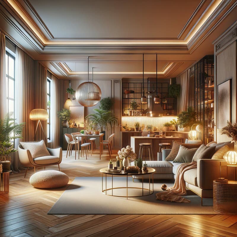 AI Generated Illustration of Cozy Elegance Capturing the Warmth and ...