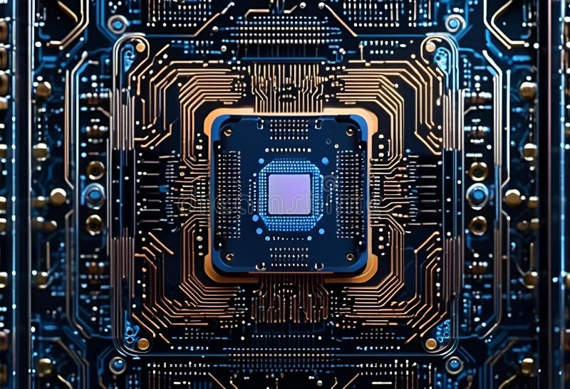 The Cpu Chips on the Motherboard of an Apple Computer Stock ...