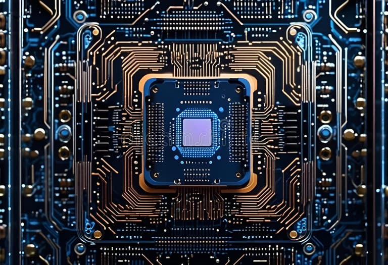 The Cpu Chips on the Motherboard of an Apple Computer Stock ...