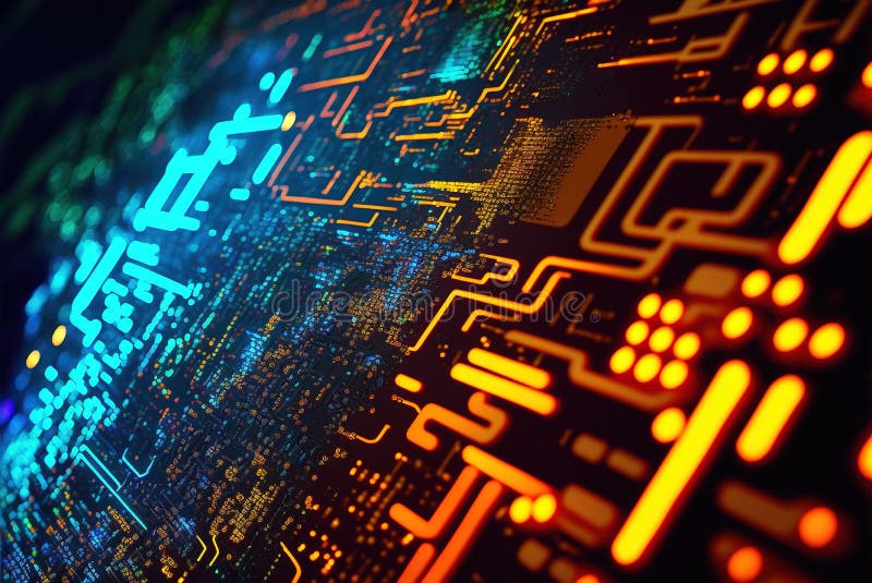 AI-generated Illustration of a CPU Motherboard Central Computer ...