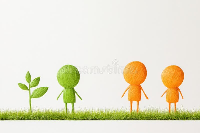 Creative Illustration of Evolution Stages Represented by Plant Growing ...