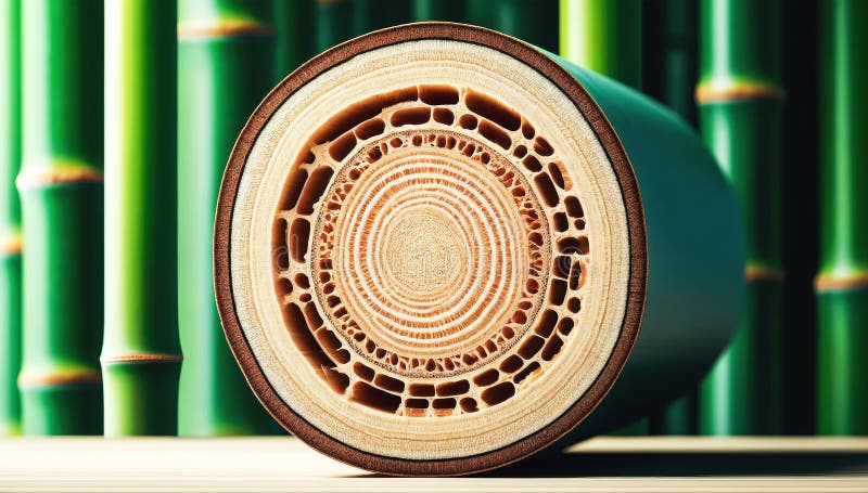 AI Generated Illustration of a Cross-section of Bamboo Stalk, Revealing ...